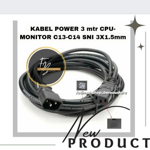 Jual KABEL POWER 3 mtr CPU-MONITOR C13-C14 SNI 3X1.5mm - Jakarta Timur ...