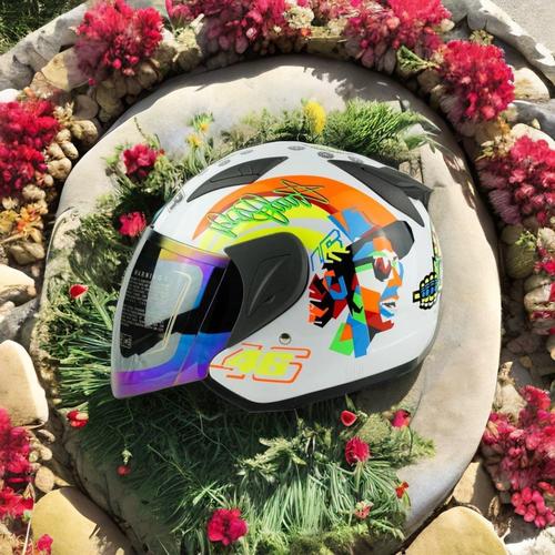 Jual Helm Half Face Helm Dewasa Prisma Tribal The Doctor Rossi 46 Putih ...
