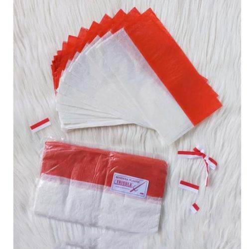 Promo bendera merah putih plastik isi 100 - Bendera + Tali - Kota ...