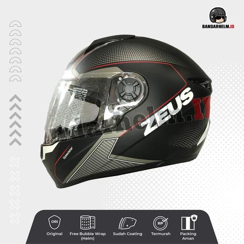 Jual Helm Full Face zeus 811 Black AL6 Black Doff Red - M - Kota ...