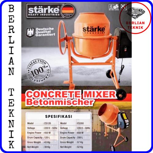 Jual Beton Molen Concrete Mixer Semen Listrik Starke CS 120 / 120 Liter - Jakarta Barat ...