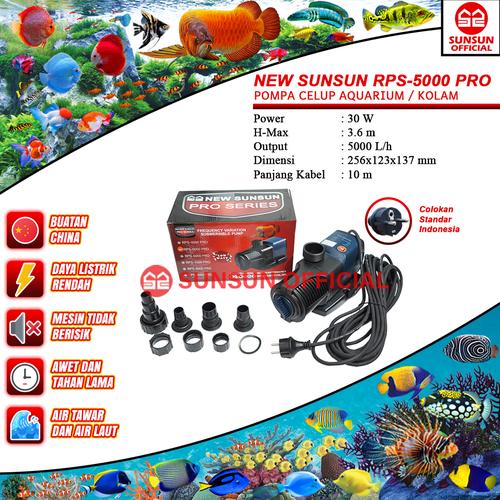 Jual NEW SUNSUN RPS 5000 PRO 30Watt 5000L/h Pompa Celup Kolam Aquarium ...