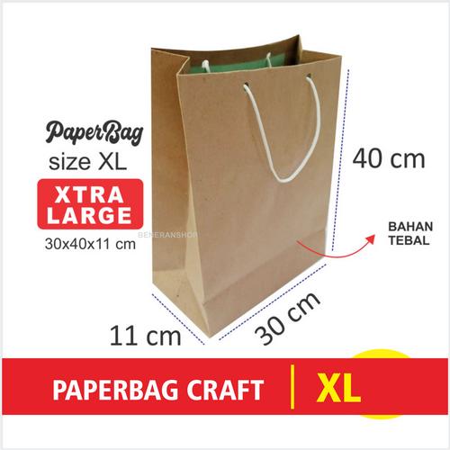 Jual Paper bag coklat polos - Paperbag 30X40 craft ukuran XL - Kota ...