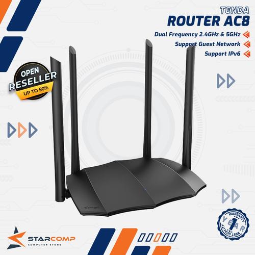 Jual Tenda AC8 AC1200 Dual-Band Gigabit Wireless Router MU-MIMO 4 Antenna - Kab. Banyumas ...
