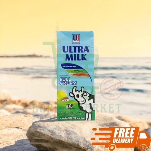 Jual Susu UHT Ultra Milk UHT Full Cream Plain 24x200ml 1 Dus Karton ...