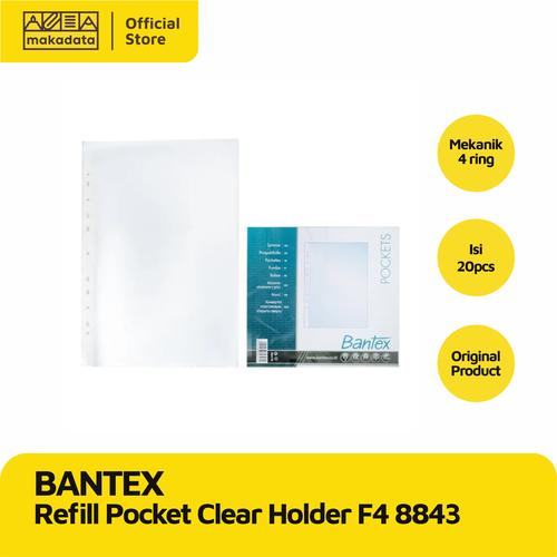 Jual REFILL POCKET CLEAR HOLDER BANTEX F4 8843 PLASTIK BENING ISI 20PCS ...