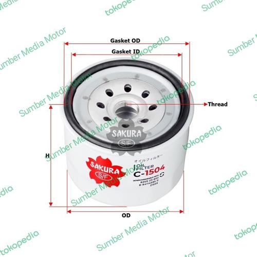 Jual Sakura Oil Filter Oli C-1504 Isuzu ELF NKR58 Engkel, Isuzu ELF ...