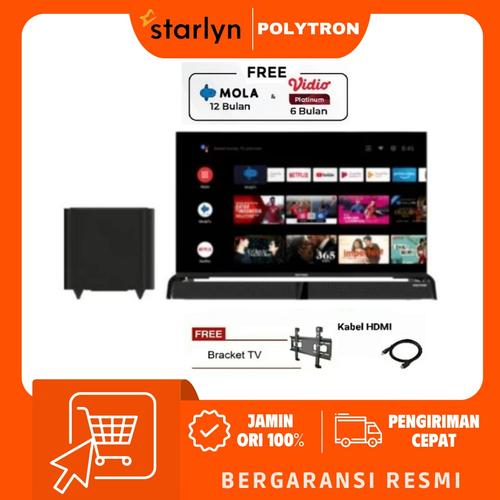 Promo POLYTRON Smart Cinemax Soundbar LED TV 43 inch PLD 43BAG9953 ...