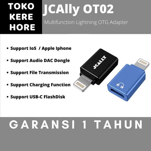 Jual JCALLY OT2 Multifunction Lightning OTG USB C Adapter - Hitam ...