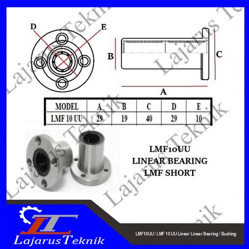 Jual LMF10UU / LMF 10 UU Linear Linear Bearing / Bushing - Kota Cimahi ...