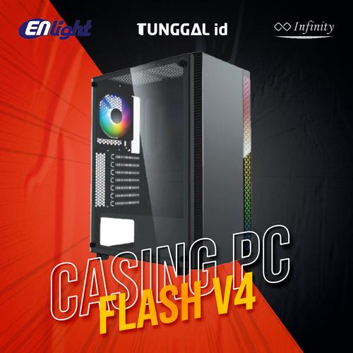 Jual CASING PC INFINITY Flash V4 ATX mATX GAMING CASE TEMPERED GLASS ...