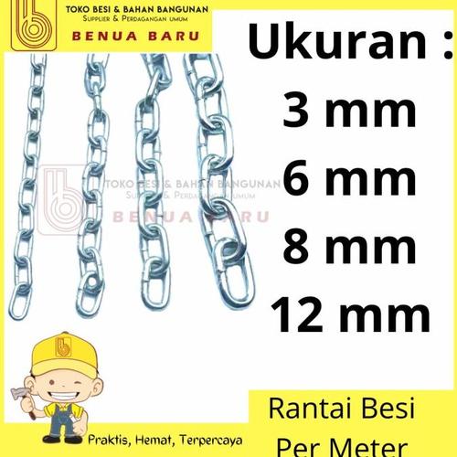 Jual BESI- RANTAI BESI GALAVANIS 3 6 8 12 MM PER METER / KAPAL ...
