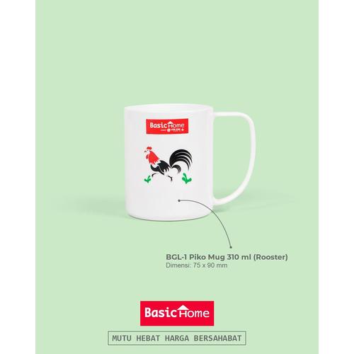 Jual Gelas Minum Bulat Ayam Plastik Gagang BGL-1 Piko Mug 310 ml Rooster - Jakarta Barat ...