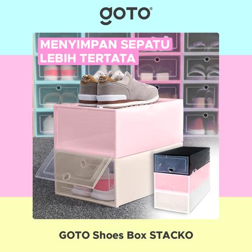 Promo Goto Stacko Kotak Sepatu Lipat Storage Shoe Box Portable - White ...
