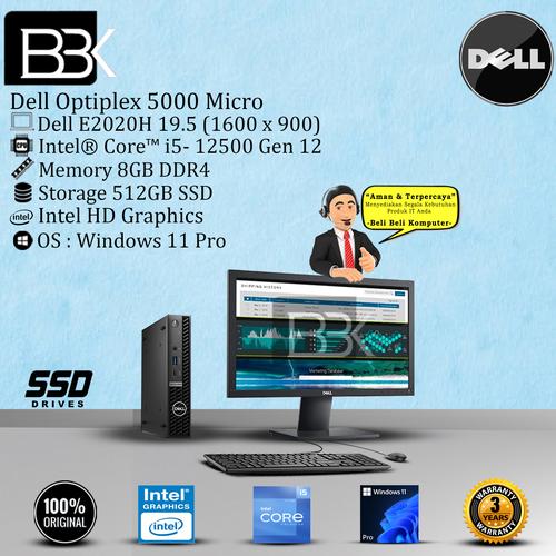 Jual PC DELL Optiplex 5000 Micro i5-12500T 8GB 512GB SSD W11PRO+LED 3YR ...