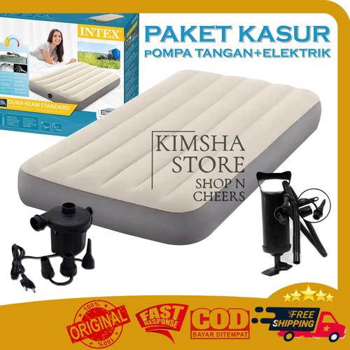 Jual Intex Dura Beam Twin Fiber Matras Kasur Ranjang Angin Pompa Tiup ...
