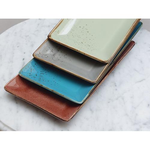 Jual Piring Saji Keramik Segi Cafe - Ceramic Rectangular Plate RUSTICA - Hijau - Kota Medan ...