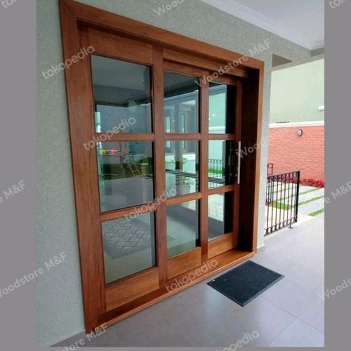 Jual PINTU KACA PINTU JATI SOLID MINIMALIS MODEL KACA MODEL SLEDING ...