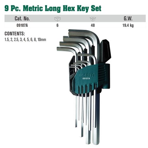Jual SATA Kunci L Set 9 pcs 09107A SATA Long Point Hex Key Set Metric ...