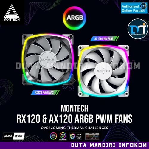 Jual Montech AX120 I RX120 PWM ARGB Fan - 120mm ARGB Gaming Fan Cooler ...