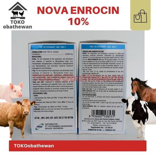 Jual Nova Enrocin 10% 100 Ml - Obat Saluran Pernafasan Pencernaan Hewan ...
