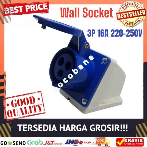 Promo Industrial Wall Socket 3P 16A 113 Surface Mounting Waterproof ...
