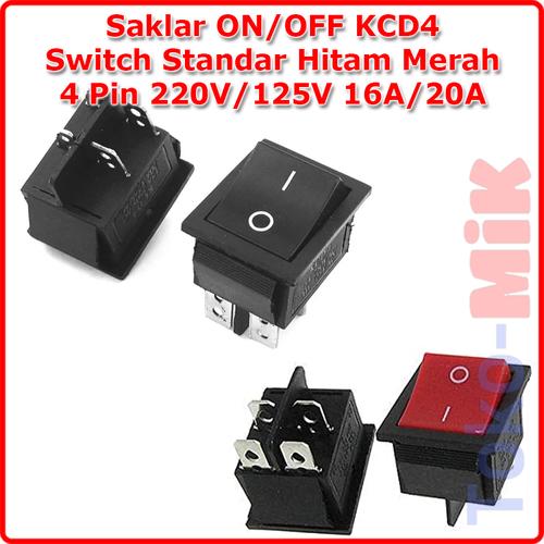 Jual KCD4 4 Pin 4P Rocker Switch Saklar Power ON OFF Standar 220V NO ...