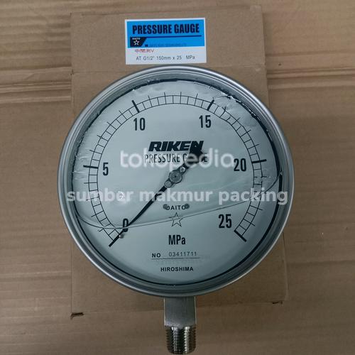 Jual pressure gauge RIKEN 25 Mpa size 6 inch drat1/2" full stainless - Jakarta Barat - sumber ...