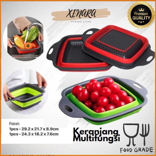 Jual Xenara Silikon Keranjang Saringan Buah Sayuran Besar Kecil Food ...