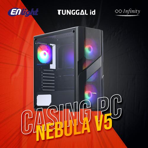 Jual CASING PC INFINITY Nebula V5 ATX mATX GAMING CASE TEMPERED GLASS ...