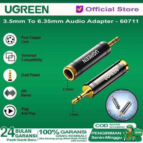 Jual Converter Audio 6.5 ke 3.5 mm Ugreen Adapter 6.35 Aux 6,5 to 3,5 60711 - Jakarta Barat ...