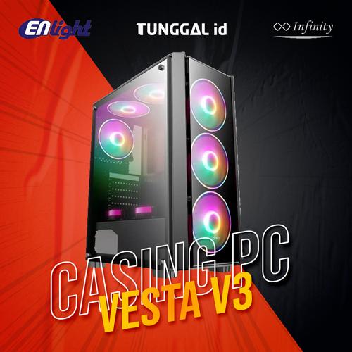 Jual CASING PC INFINITY Vesta V3 ATX mATX GAMING CASE TEMPER GLASS + 4 ...