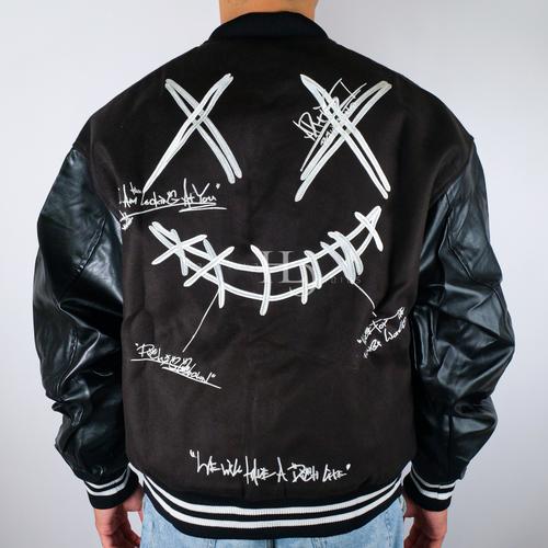 Jual Ricky is Clown Deconstructed Varsity Jacket All Black - Jakarta ...