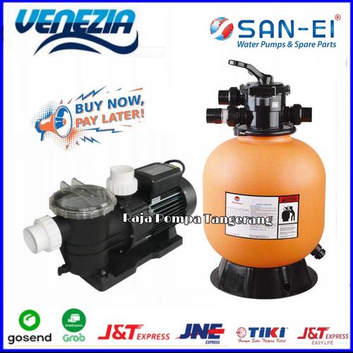 Jual Pompa Air Kolam Renang 1/2HP Paket Pompa Kolam Sand Filter Sanei ...