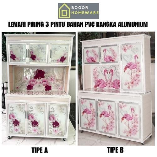 Jual (KHUSUS BOGOR) LEMARI PIRING / RAK DAPUR 3 PINTU PVC RANGKA ...