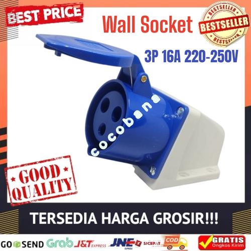 Promo Industrial Wall Socket 3P 32A 123 Surface Mounting Waterproof IP44 - Kab. Tangerang - coco ...