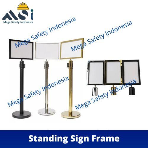 Promo Standing Sign Frame Stainless Papan Tiang Antrian - Stainless ...