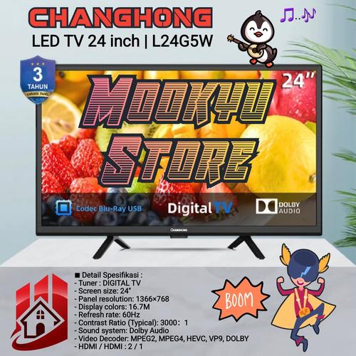 Jual LED TV CHANGHONG 24 Inch L24G3 Garansi Resmi Changhong 3 Tahun ...