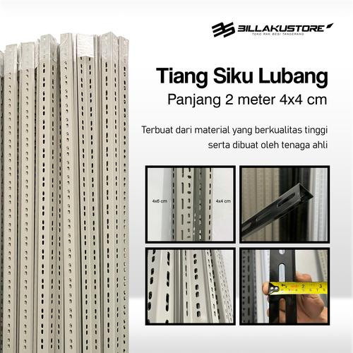 Jual Tiang Besi Siku Lubang Panjang 2 Meter Lebar 4x4 cm - Hitam - Kota ...