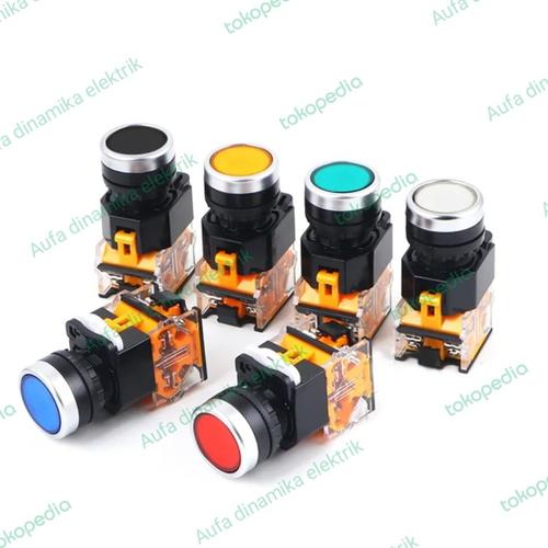 Jual Push Button Flat Button 22mm Selt LOCKING LA38-11 push button 22mm ...