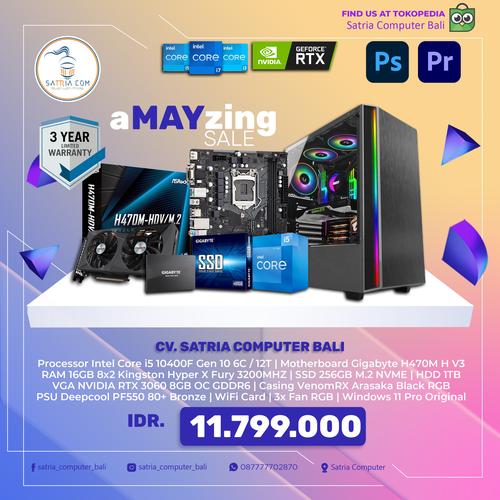 Jual RAKITAN PC GAMING IntelCore i5 10400F/16GB/RTX 3060 8GB/SSD256+HDD 1TB - Kota Denpasar ...