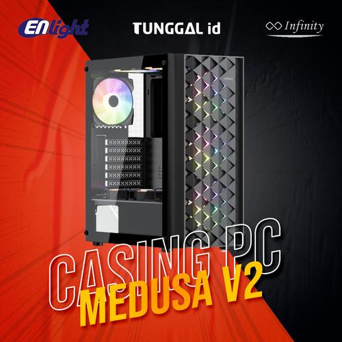 Jual CASING PC INFINITY Medusa V2 ATX mATX GAMING CASE TEMPERED GLASS ...