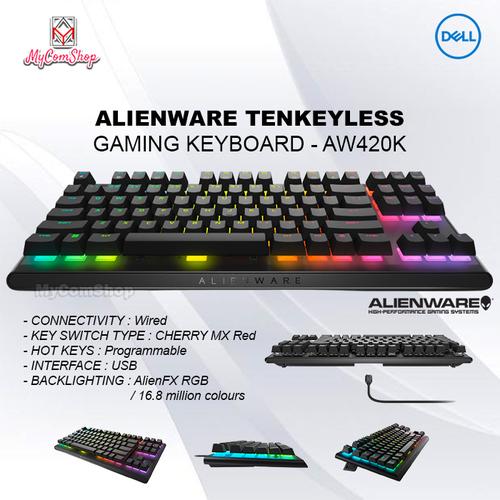 Jual DELL ALIENWARE TENKEYLESS GAMING KEYBOARD WIRED USB ALIENFX RGB ...