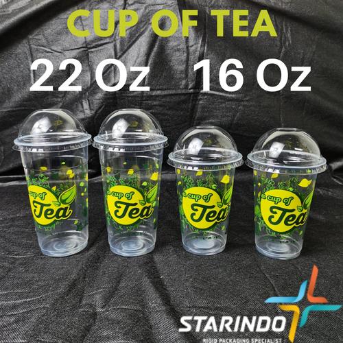 Jual Gelas Cup Plastik Cup Of Tea 16 Oz 22 Oz / Gelas Plastik Teh Poci ...