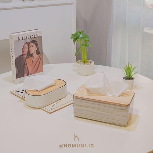 Jual Siggi Kotak Tisu Transparan Tutup Kayu Aesthetic/Tempat Tissue ...