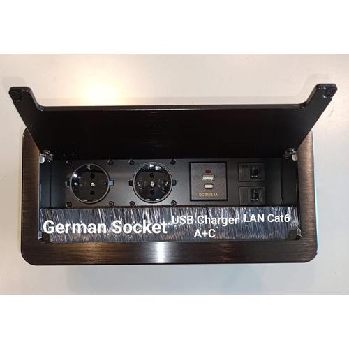 Jual FLIP BOX SPACELINE STEKER STOP KONTAK MEJA KERJA KANTOR (A+C ...