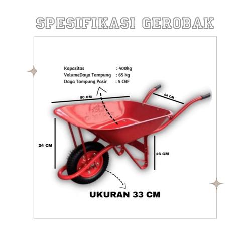 Jual GEROBAK DORONG SEMEN / GEROBAK TUKANG / GEROBAK PASIR / GEROBAK ...