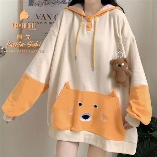 Jual Sweater Hoodie Wanita Oversize Kekinian Unik 熊-先 Kuma-Saki XL ...