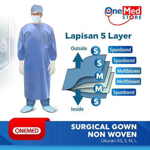 Jual Baju Operasi Surgical Gown NonWoven OneMed - S - Kota Malang ...