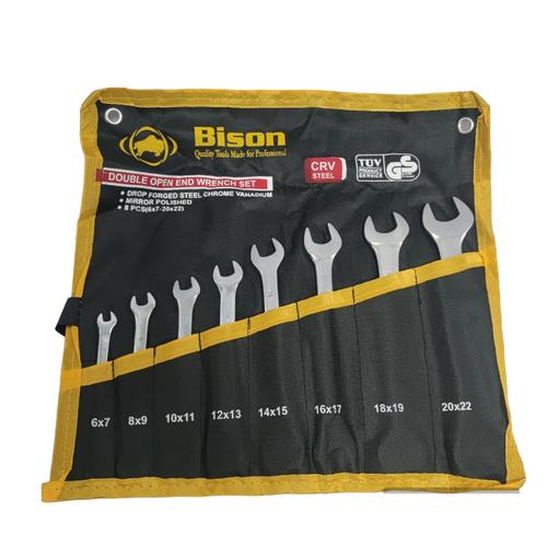 Jual BISON Kunci Pas Set 8 Pcs 6 mm - 22 mm Double Open Wrench Set ...